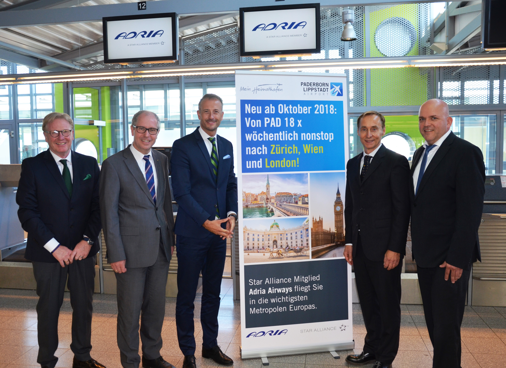 Adria Airways stations aircraft at Paderborn-Lippstadt Airport ...