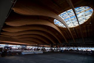 PDX Offers Early Look at Construction of Massive New Wooden Roof ...
