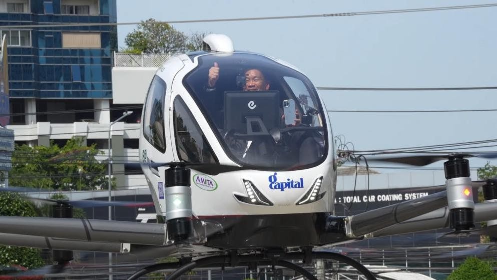 EHang Completes First Pilotless eVTOL Flight Carrying Passengers in ...
